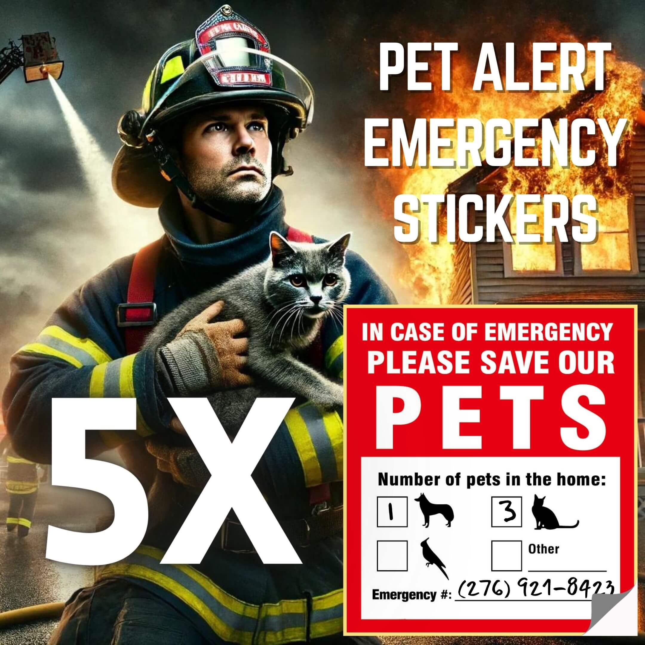 5x Pet Alert Stickers – Aberfields